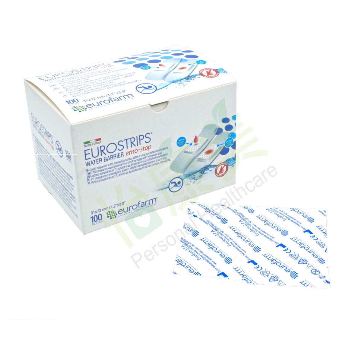 EUROSTRIPS® 3.1 x 7.2cm Water Barrier emo-stop bandage (Sterile ...
